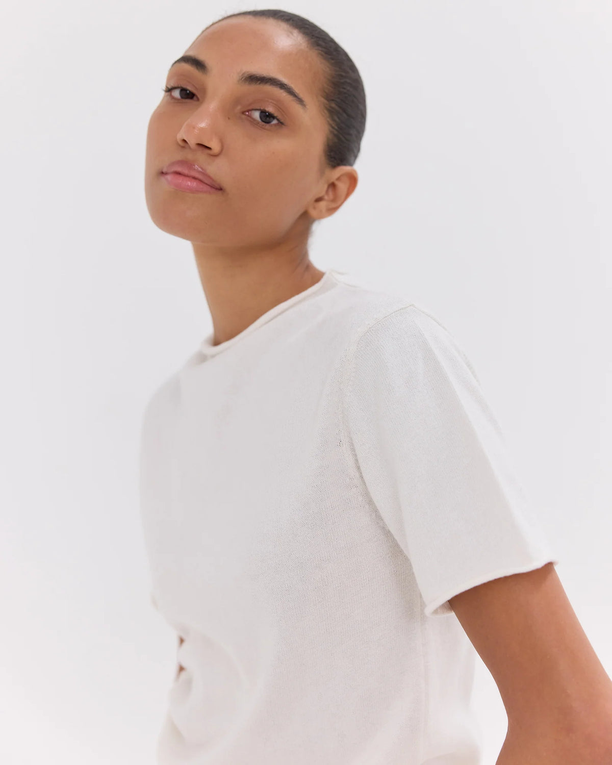 Shop Cloth + Co - The Funnel Neck Tee - White Online | Found Store NZ ...