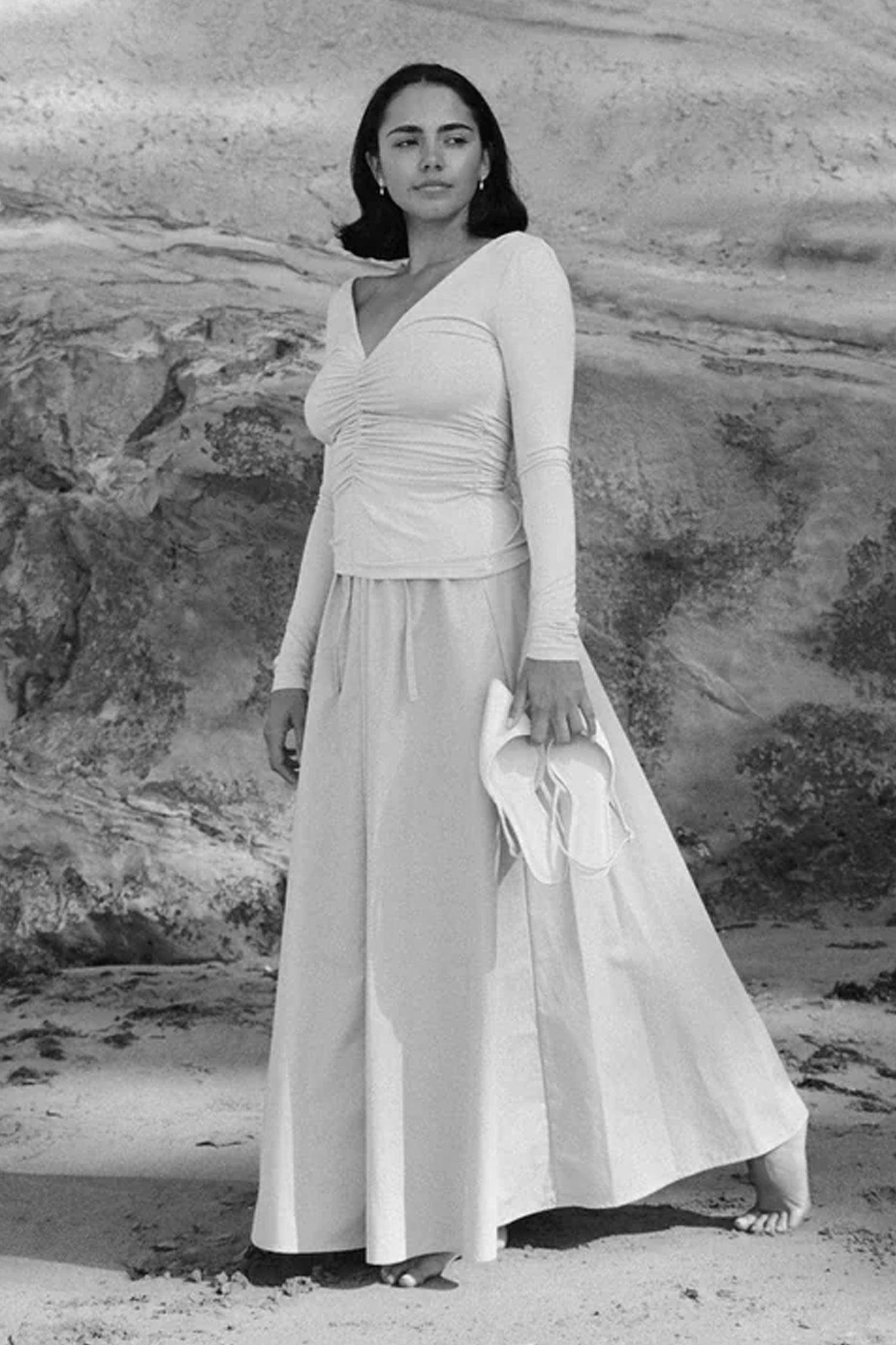 Shop Dominique Healy - Echo Long Sleeve Tee - Ivory | Found Store NZ ...