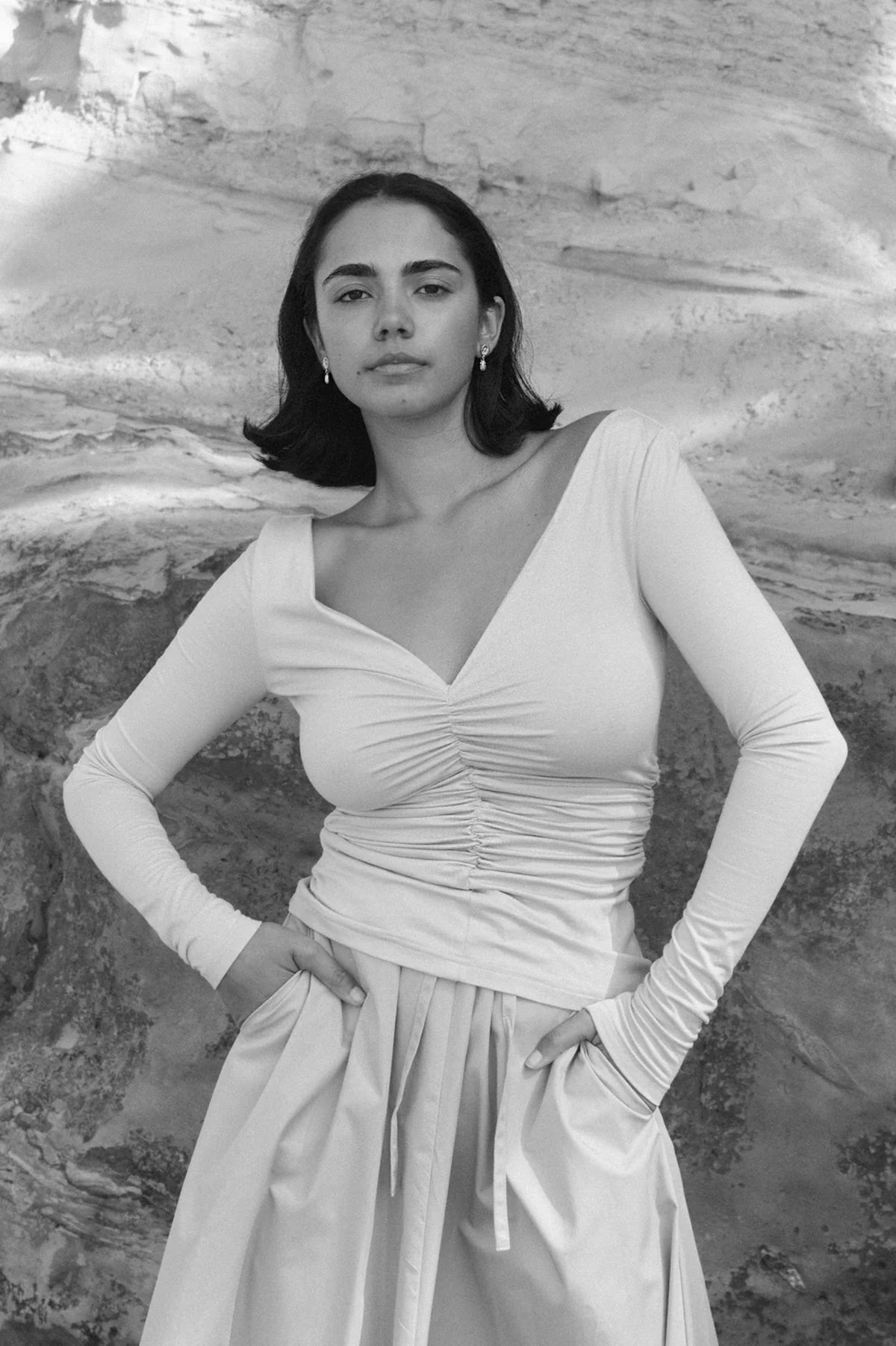 Shop Dominique Healy - Echo Long Sleeve Tee - Ivory | Found Store NZ ...